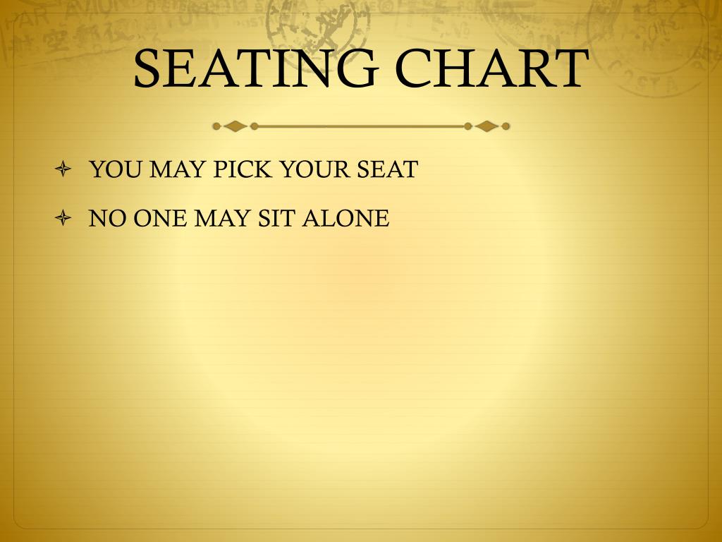 PPT - SEATING CHART PowerPoint Presentation, free download - ID:2490123