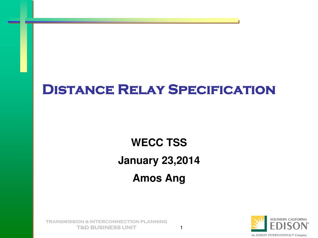 PPT - Distance Relay Specification PowerPoint Presentation, free ...