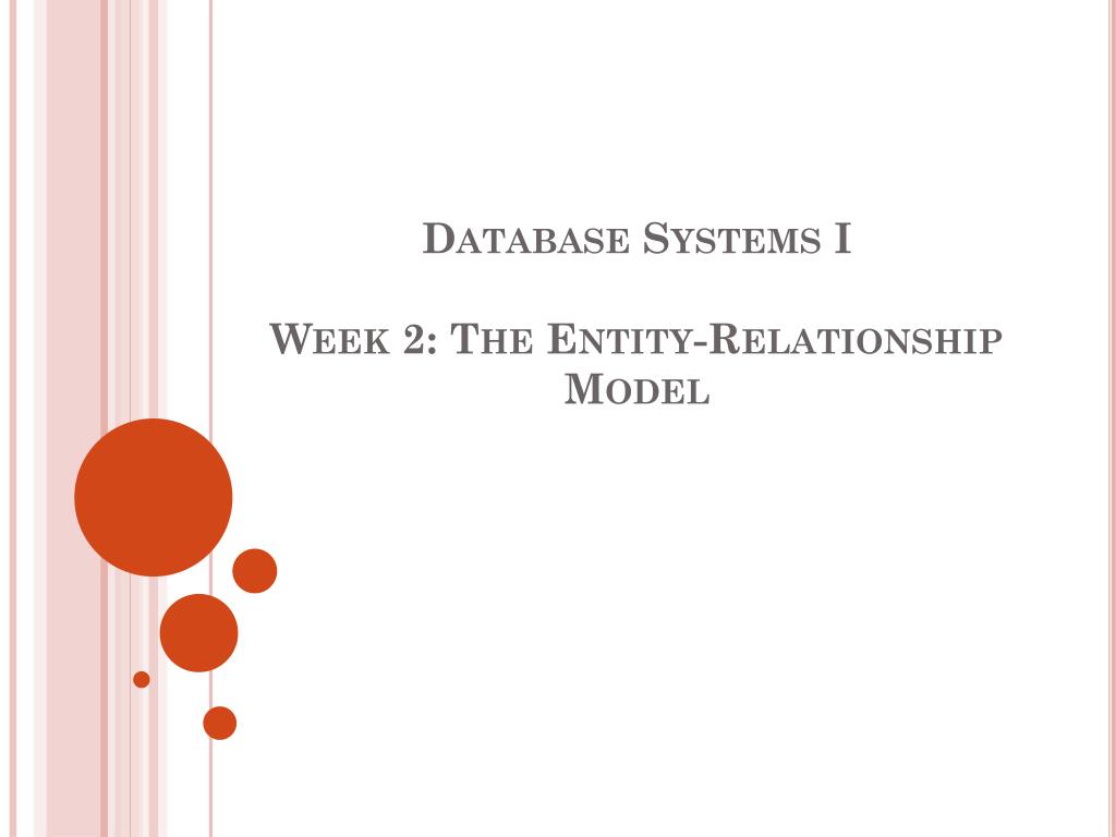Ppt Database Systems I Week 2 The Entity Relationship Model Powerpoint Presentation Id2495677