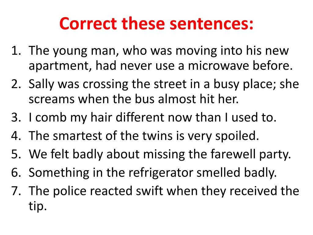PPT - Correct these sentences: PowerPoint Presentation, free download ...