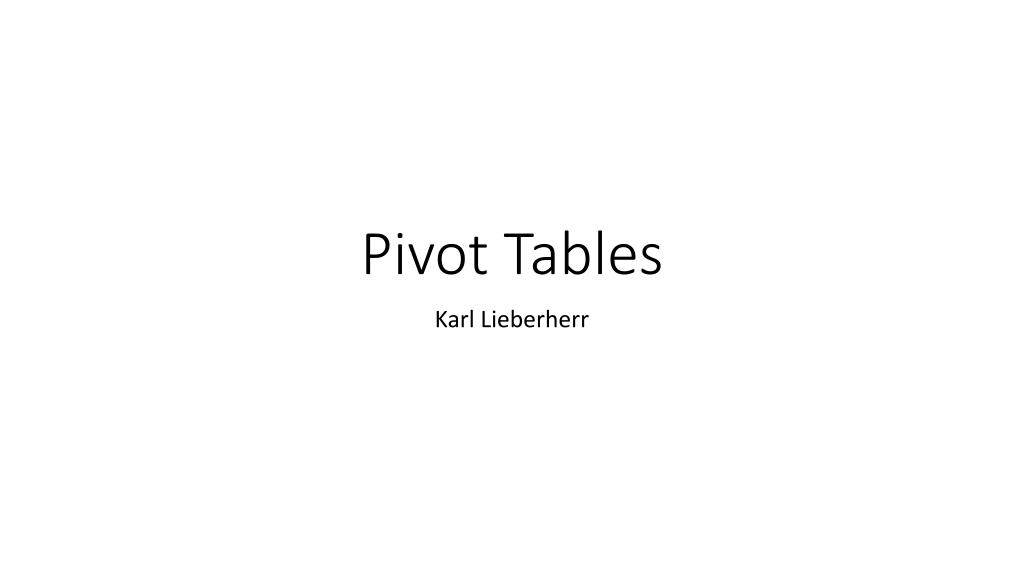PPT - Pivot Tables PowerPoint Presentation, free download - ID:2501356
