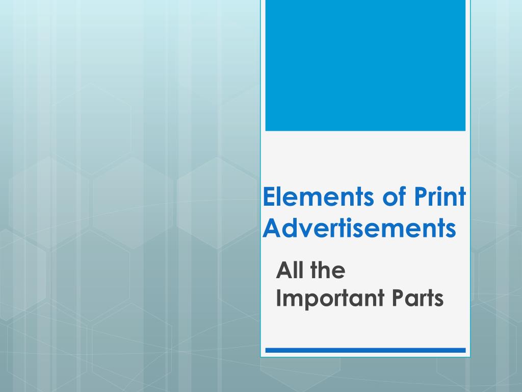 PPT - Elements of Print Advertisements PowerPoint Presentation, free ...