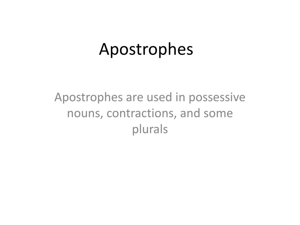 PPT - Apostrophes PowerPoint Presentation, free download - ID:2502482