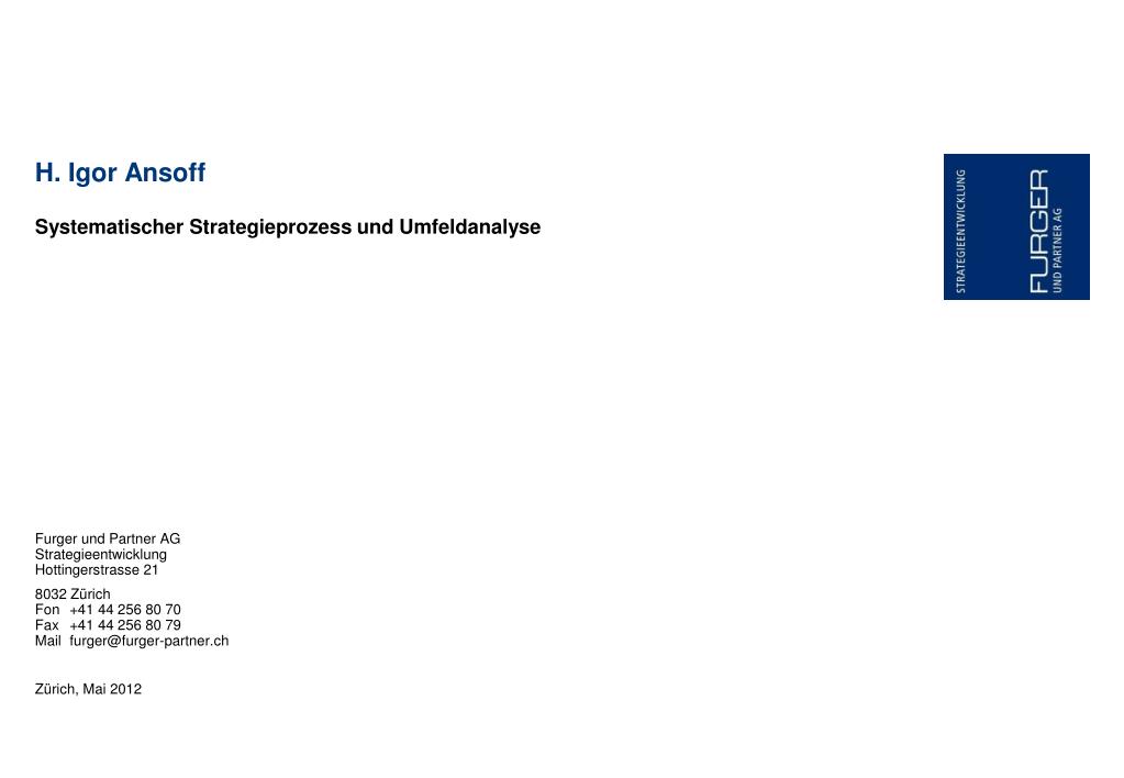PPT - H. Igor Ansoff PowerPoint Presentation, free download - ID:2503633