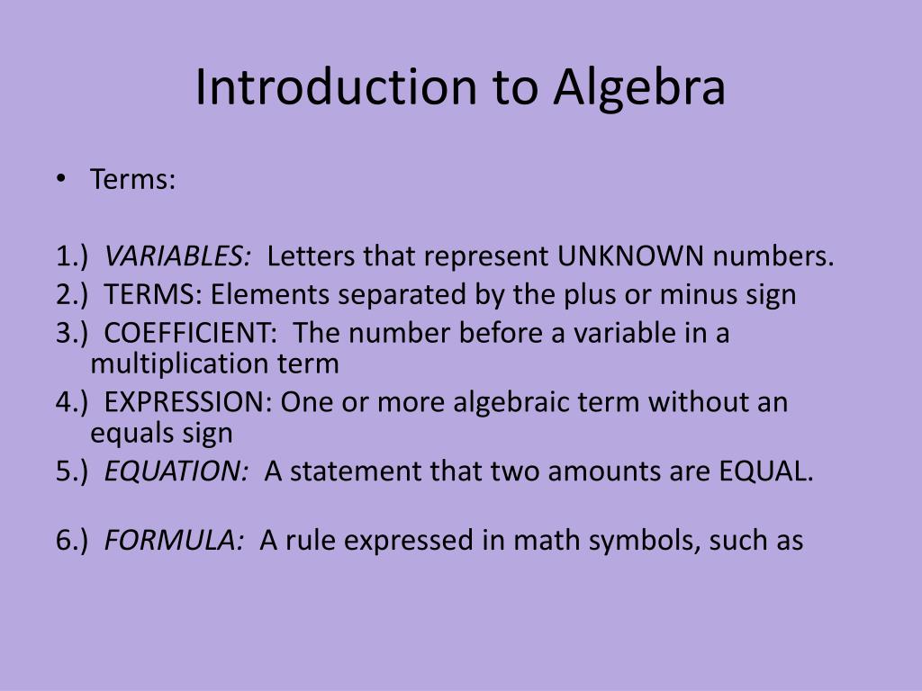 PPT - Introduction to Algebra PowerPoint Presentation, free download ...