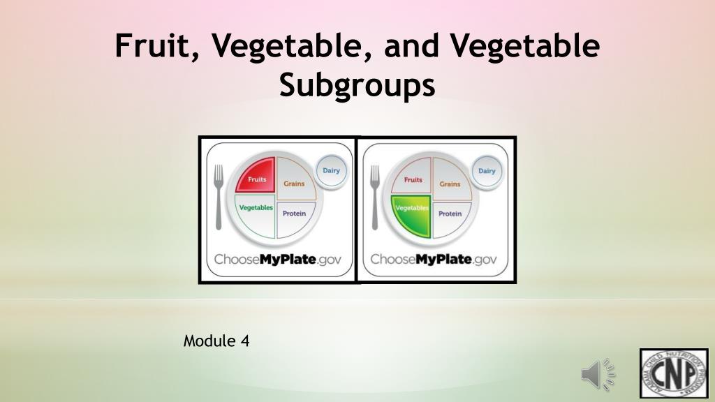 PPT - Fruit, Vegetable, and Vegetable Subgroups PowerPoint Presentation ...