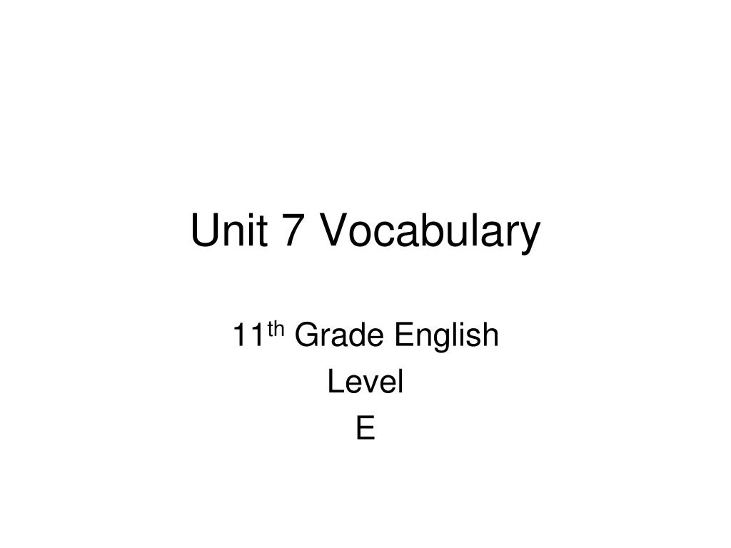 PPT - Vocabulary Enrichment for 11th Grade English Learners PowerPoint ...