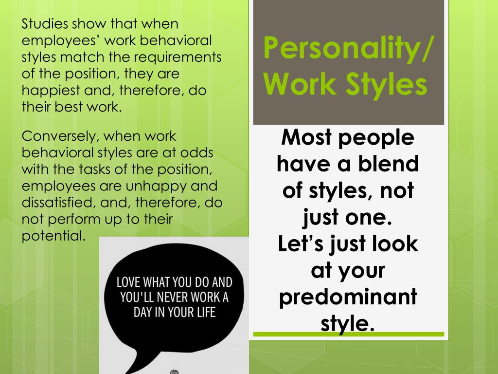 PPT - Personality/ Work Styles PowerPoint Presentation, free download ...