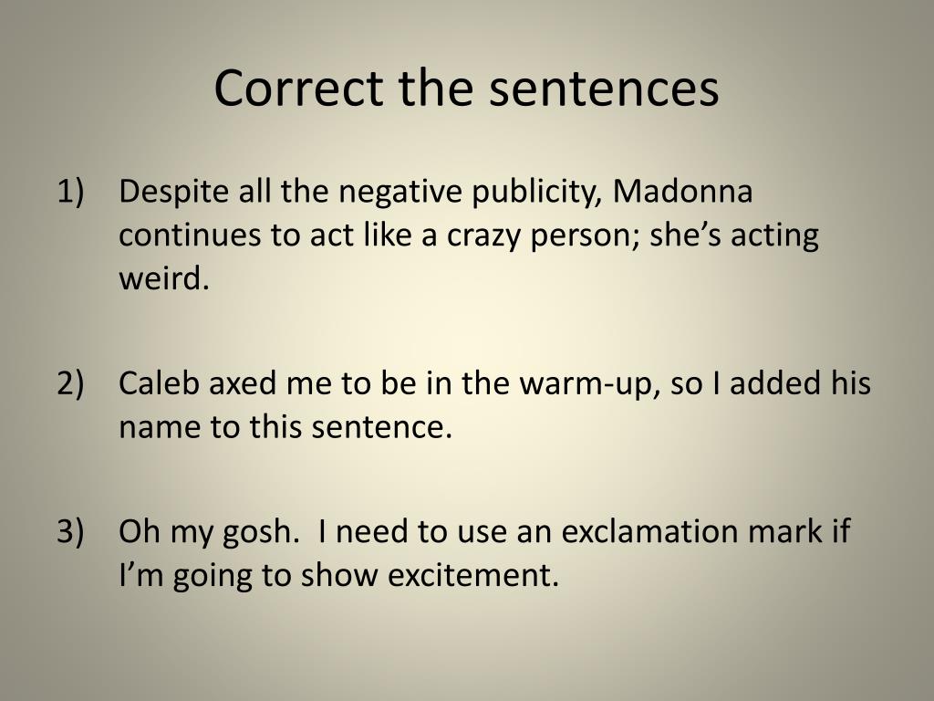 PPT - Correct the sentences PowerPoint Presentation, free download - ID ...