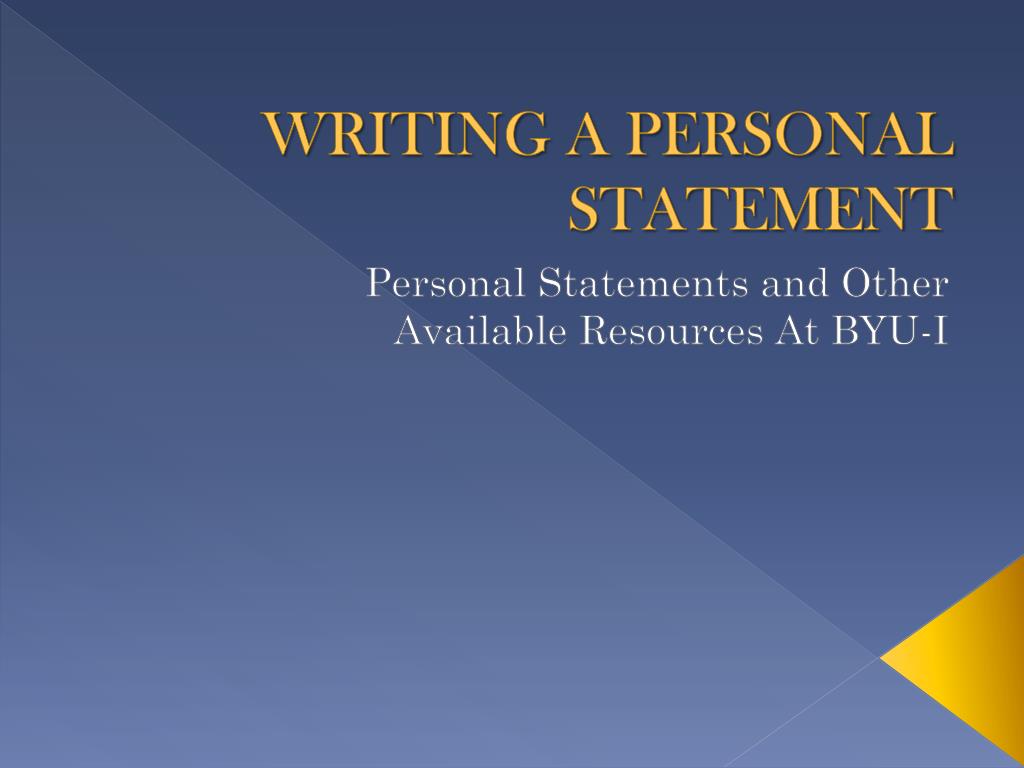 PPT - WRITING A PERSONAL STATEMENT PowerPoint Presentation, free ...
