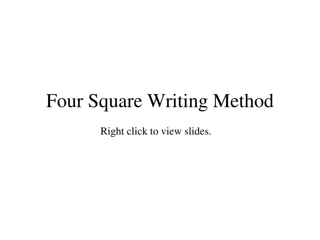 PPT - Four Square Writing Method PowerPoint Presentation, free download ...