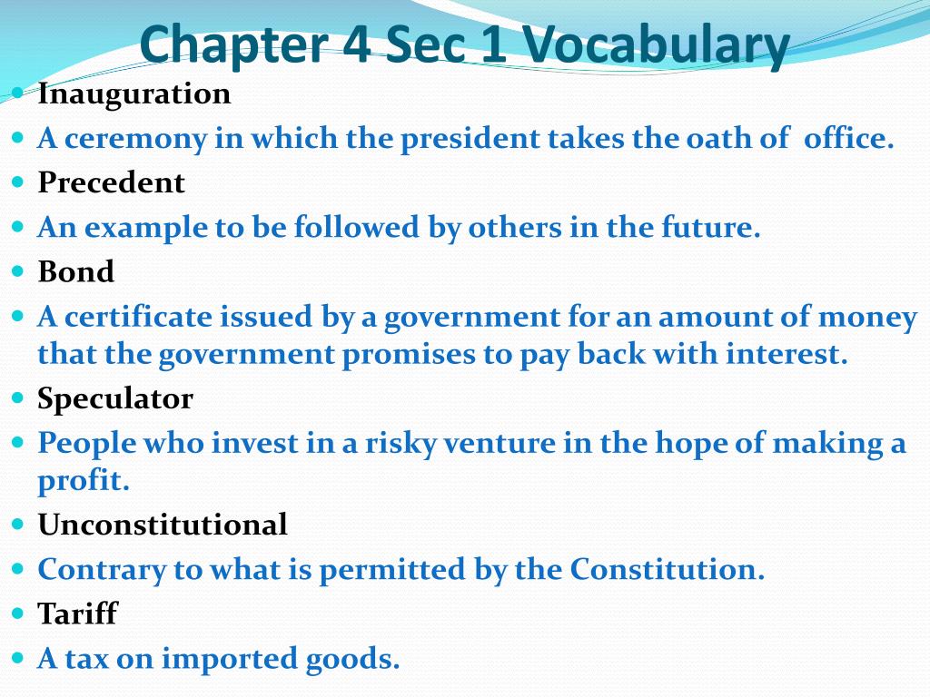 PPT - Chapter 4 Sec 1 Vocabulary PowerPoint Presentation, free download - ID:2525058