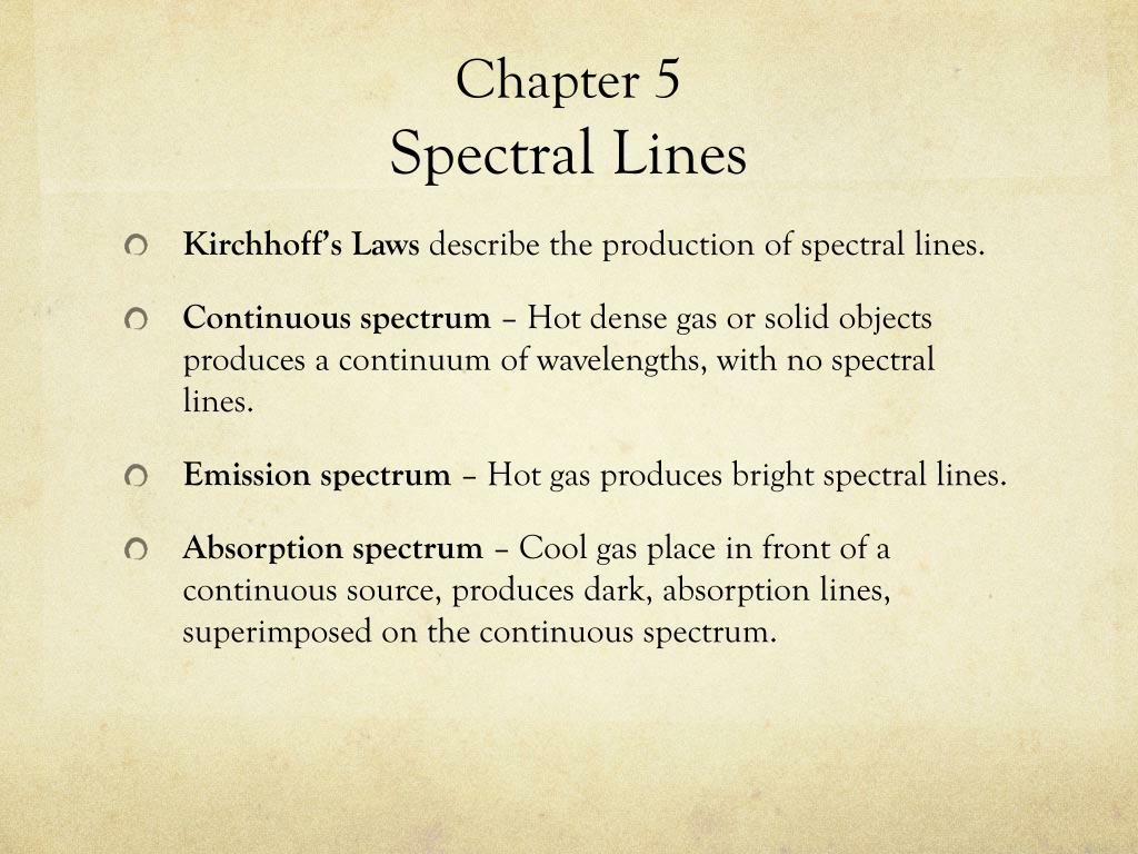 PPT - Chapter 5 Spectral Lines PowerPoint Presentation, free download ...