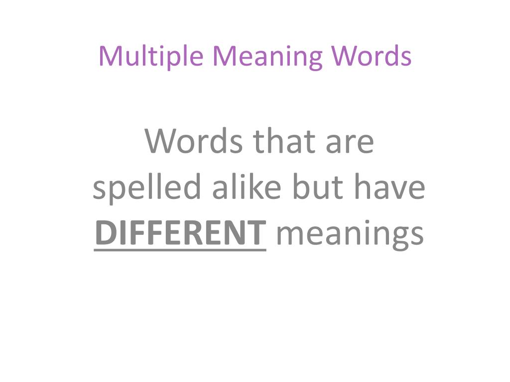 PPT - Multiple Meaning Words PowerPoint Presentation, free download ...