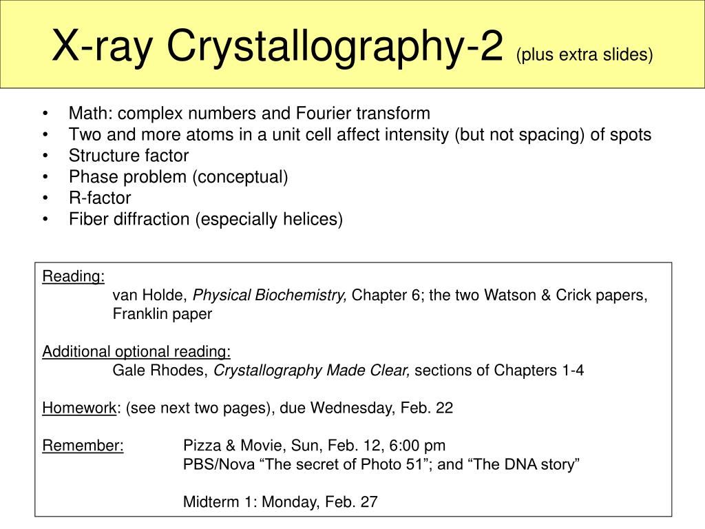 PPT - X-ray Crystallography-2 (plus extra slides) PowerPoint ...