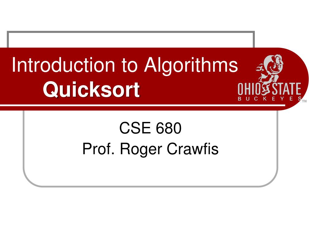 PPT - Introduction to Algorithms Quicksort PowerPoint Presentation ...
