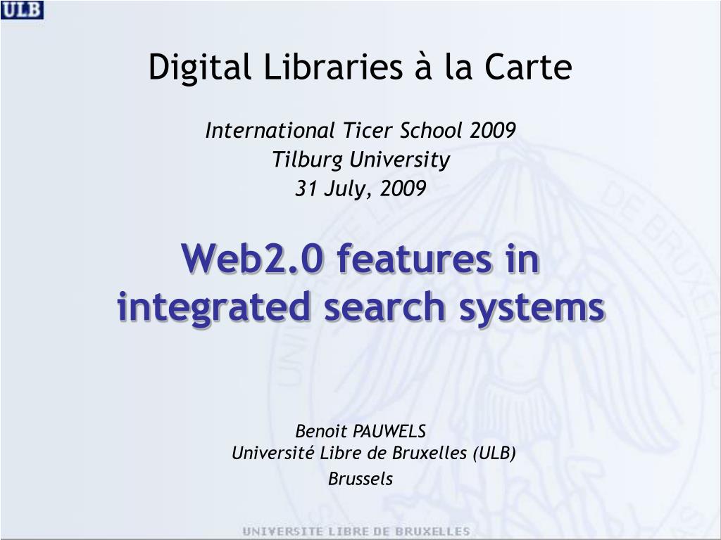 PPT - Web2.0 features in integrated search systems PowerPoint ...