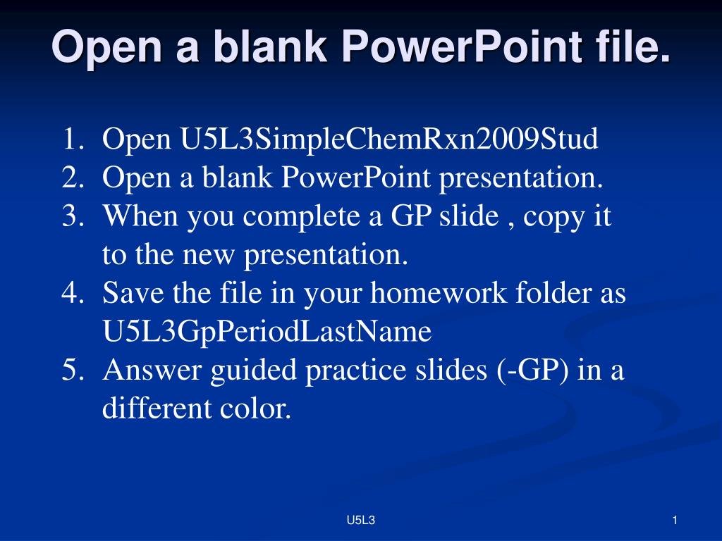 PPT - Open a blank PowerPoint file. PowerPoint Presentation, free ...
