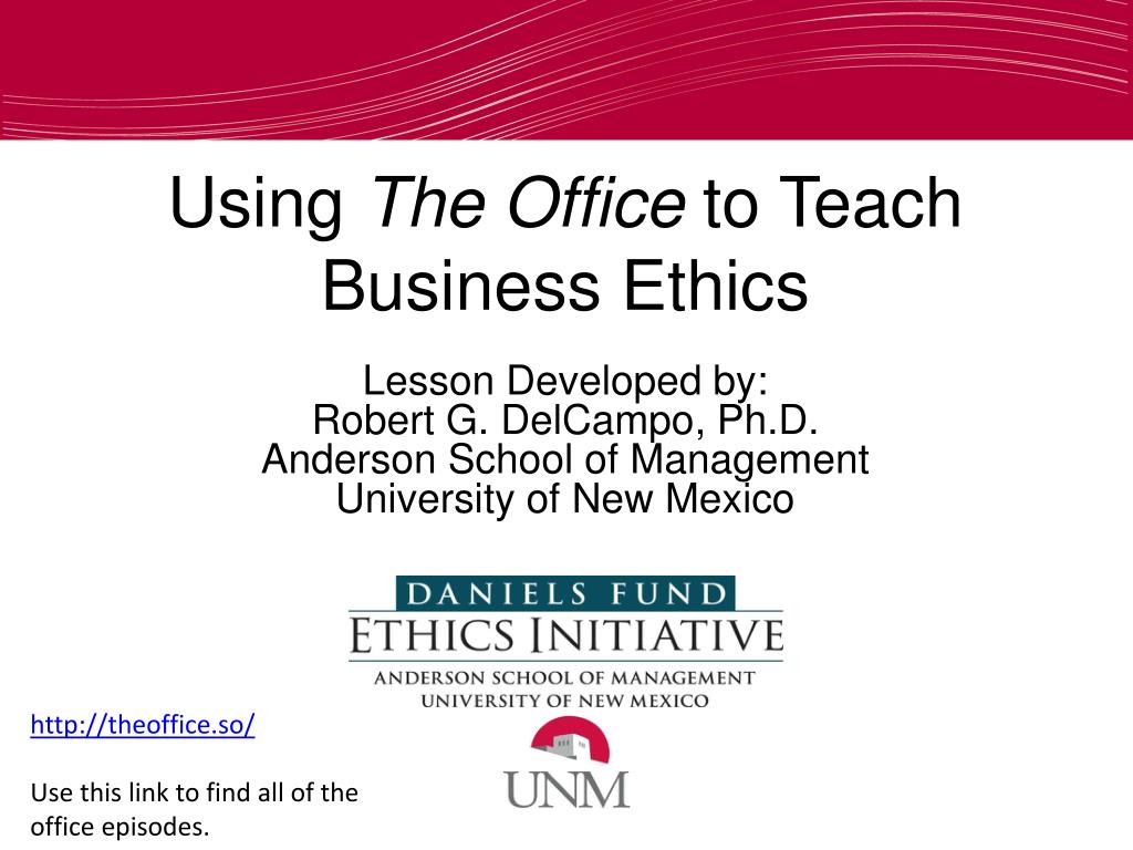 PPT - Using The Office to Teach Business Ethics PowerPoint Presentation ...