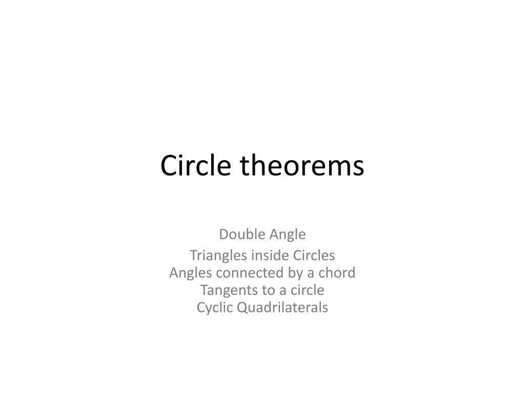 PPT - Circle theorems PowerPoint Presentation, free download - ID:2530533