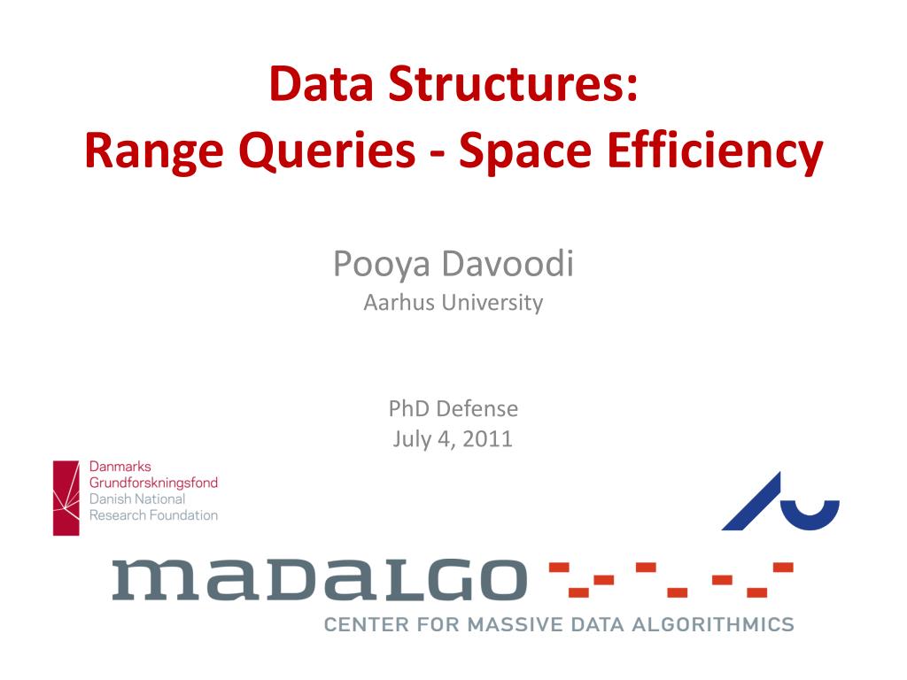 PPT - Data Structures: Range Queries - Space Efficiency PowerPoint ...