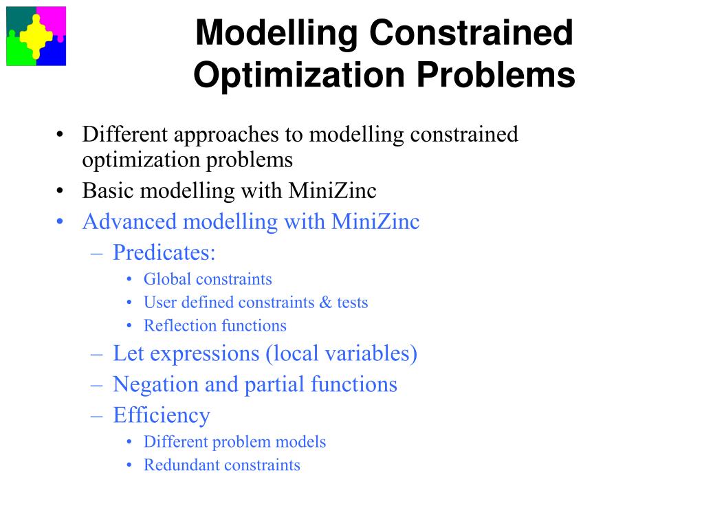 PPT - Modelling Constrained Optimization Problems PowerPoint Presentation - ID:2531962