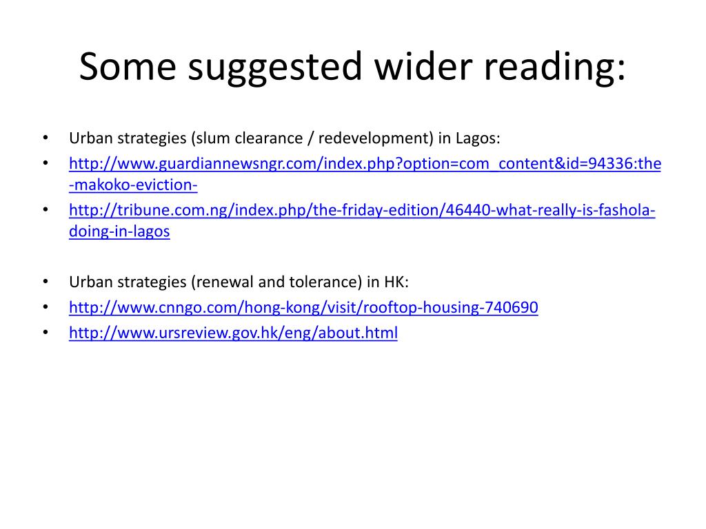 PPT - Some suggested wider reading: PowerPoint Presentation, free ...