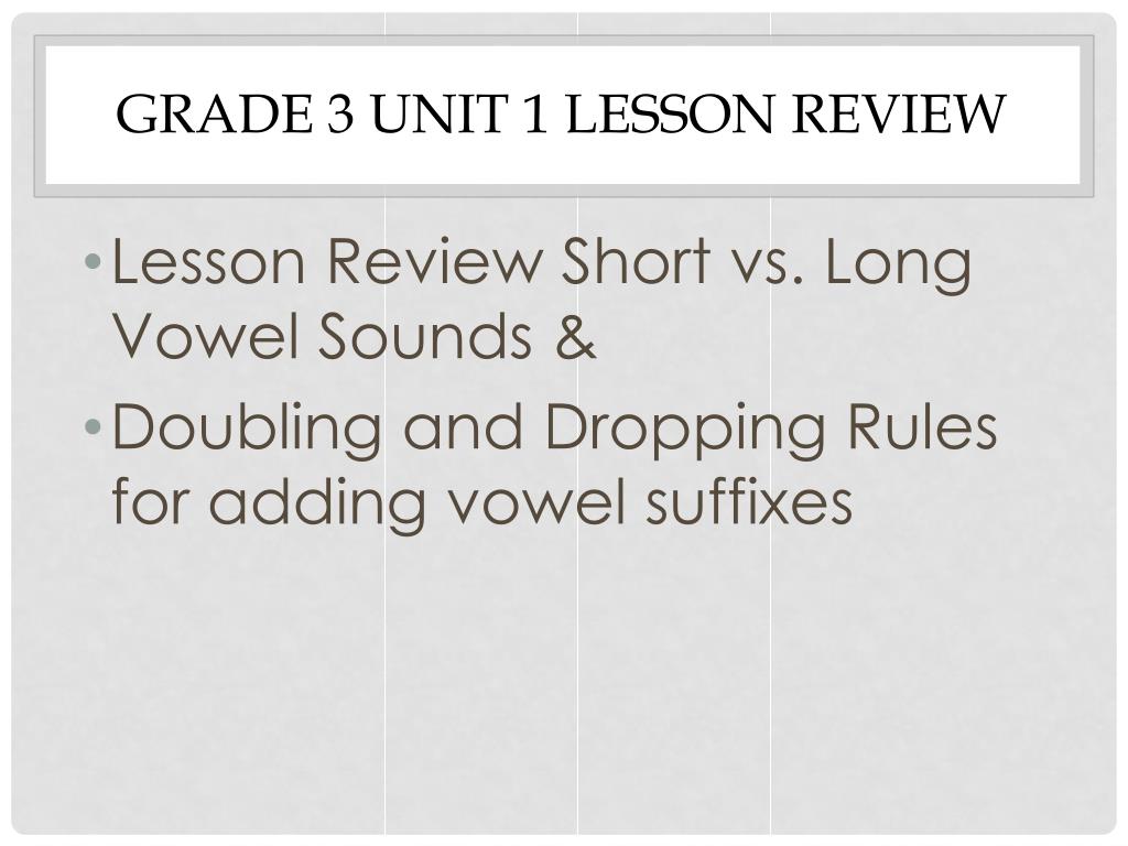 PPT - Grade 3 Unit 1 lesson Review PowerPoint Presentation, free ...