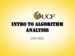 PPT - Introduction to Algorithm Analysis PowerPoint Presentation, free ...