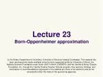PPT - Lecture 23 Born-Oppenheimer approximation PowerPoint Presentation ...