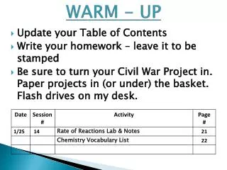 PPT - WARM - UP PowerPoint Presentation, free download - ID:2534235