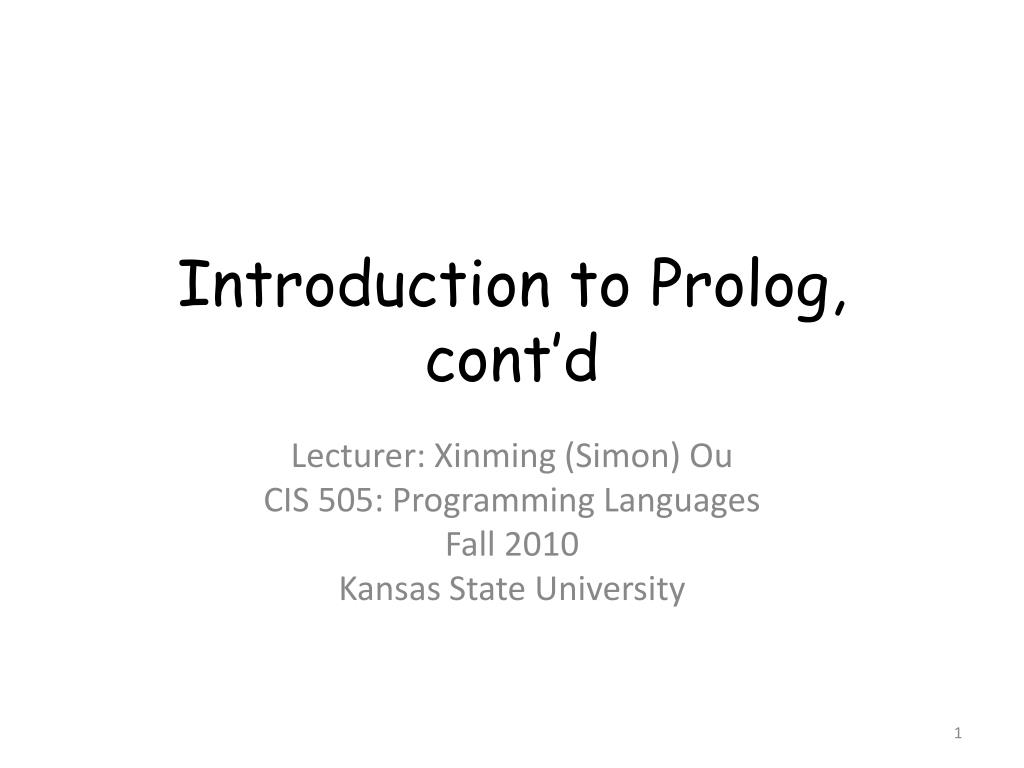 PPT - Introduction to Prolog, cont’d PowerPoint Presentation, free ...
