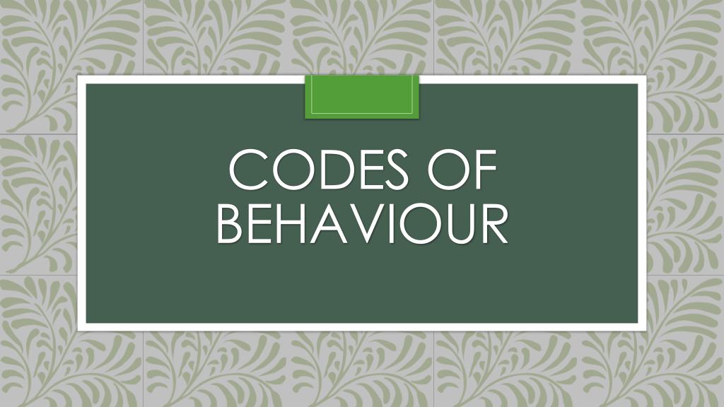 PPT - Codes of behaviour PowerPoint Presentation, free download - ID:2536997