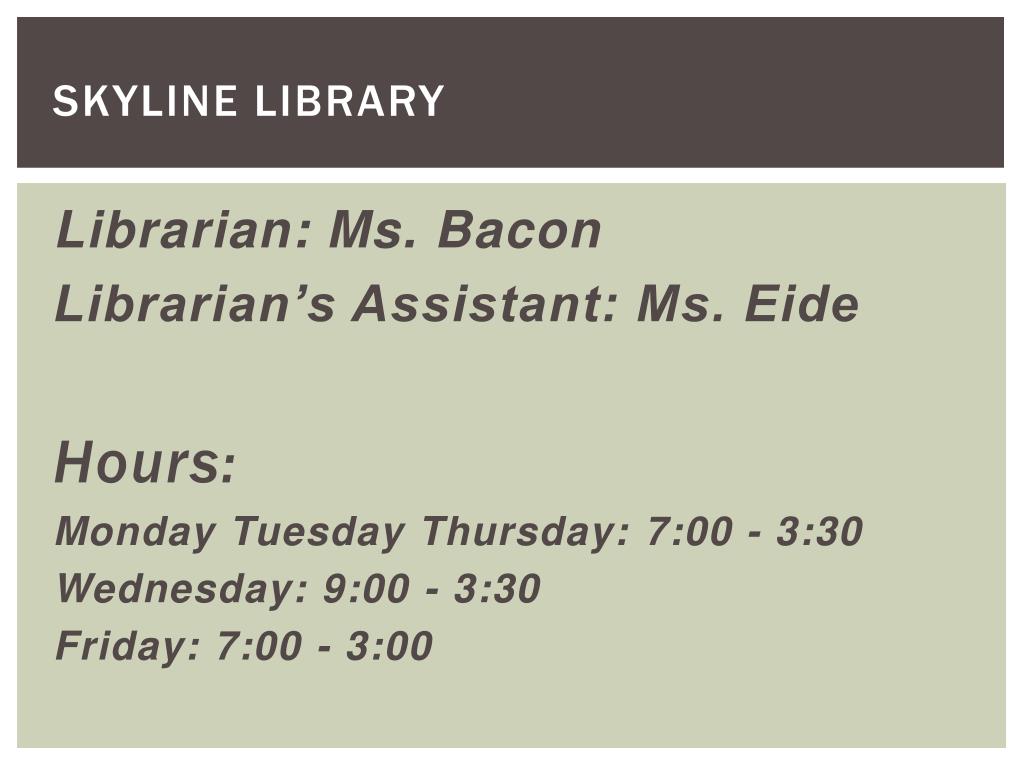 PPT - Skyline Library PowerPoint Presentation, free download - ID:2537974