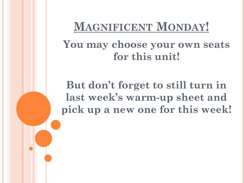 PPT - Magnificent Monday! PowerPoint Presentation, free download - ID ...