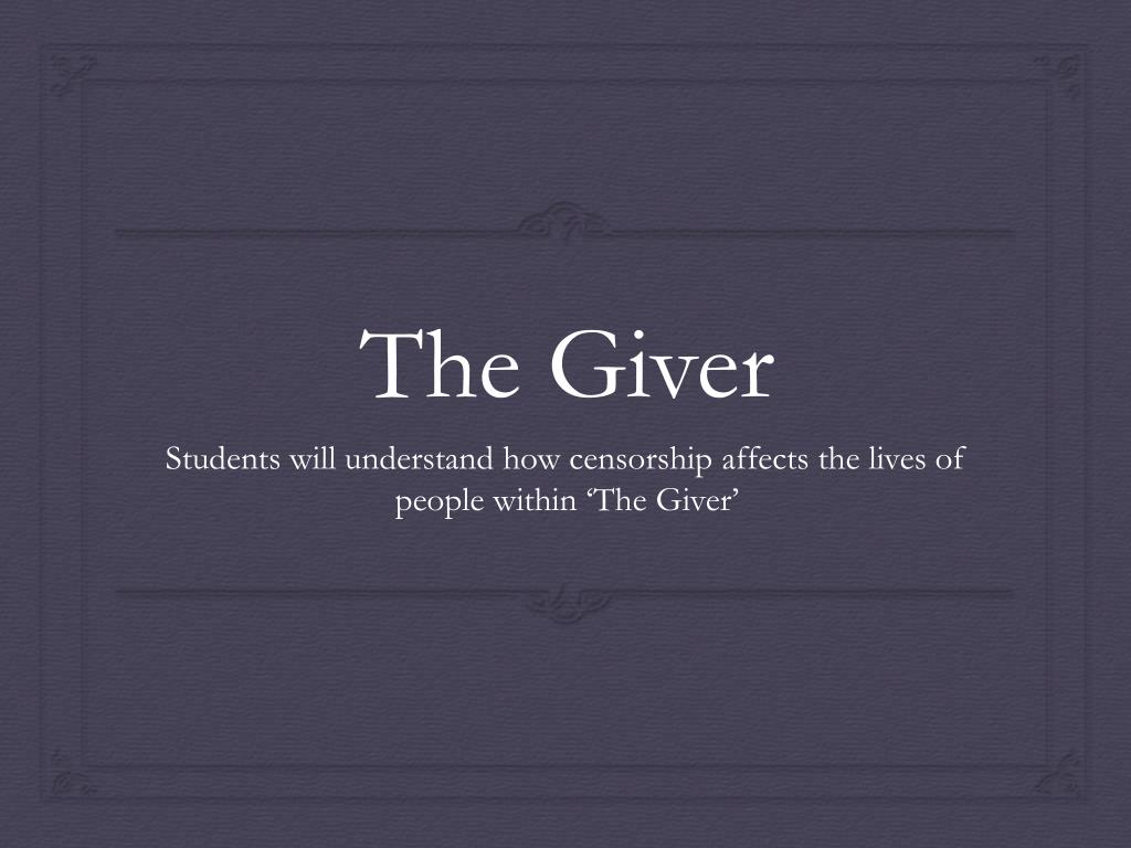 PPT - The Giver PowerPoint Presentation, free download - ID:2556204