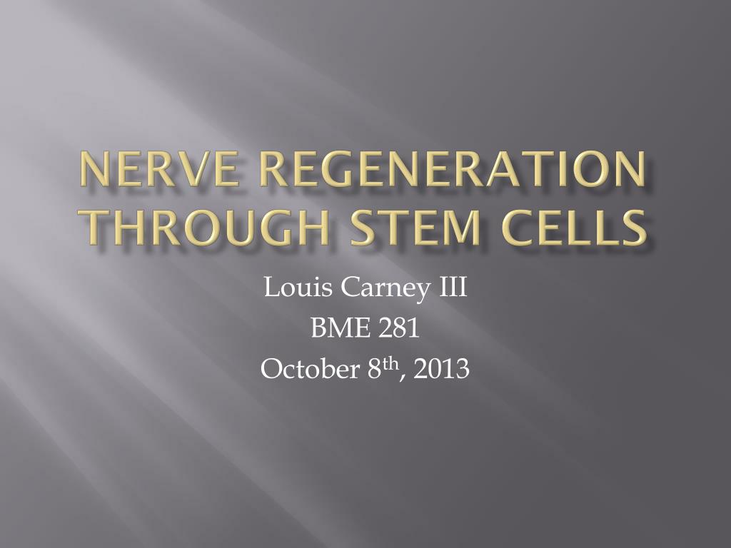 PPT - Nerve Regeneration through stem cells PowerPoint Presentation ...