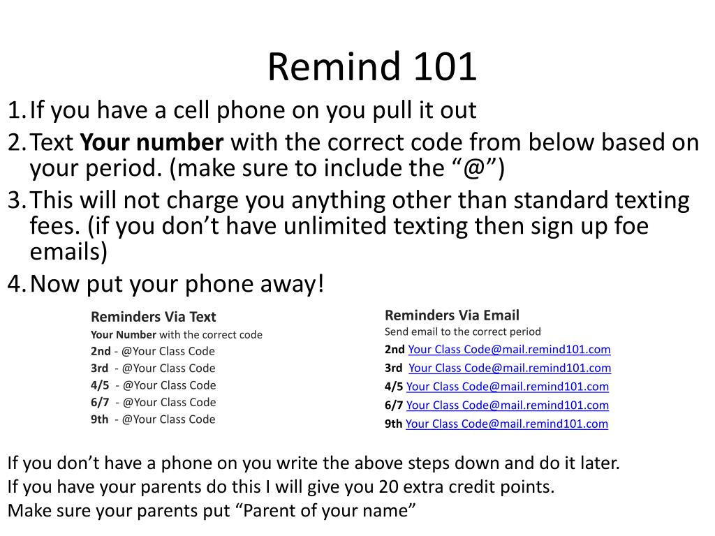 PPT - Remind 101 PowerPoint Presentation, free download - ID:2556707