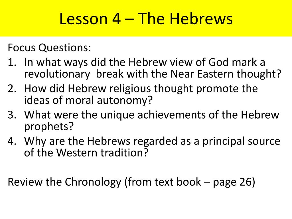 PPT - Lesson 4 – The Hebrews PowerPoint Presentation, free download ...