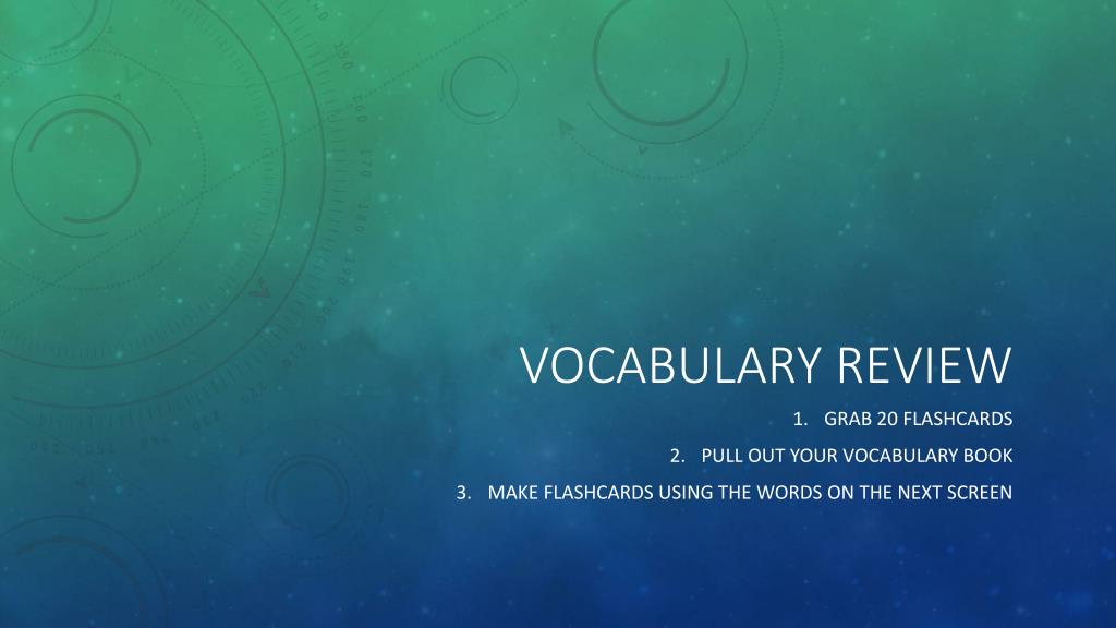 PPT - Vocabulary Review PowerPoint Presentation, free download - ID:2556876