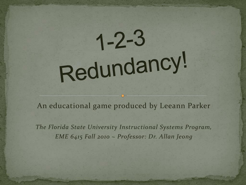 PPT - 1-2-3 Redundancy! PowerPoint Presentation, free download - ID:2559691
