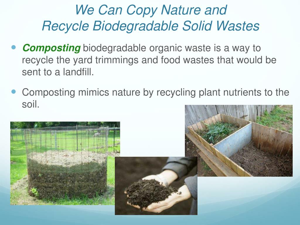 PPT - We Can Copy Nature and Recycle Biodegradable Solid Wastes ...