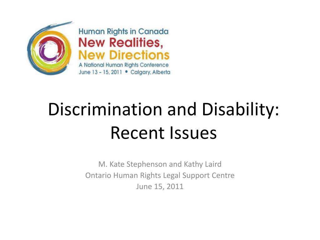 PPT - Discrimination and Disability: Recent Issues PowerPoint ...