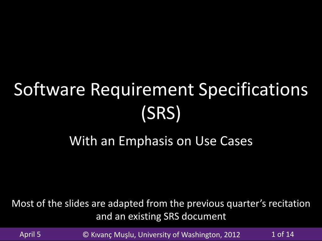 PPT - Software Requirement Specifications (SRS) PowerPoint Presentation ...
