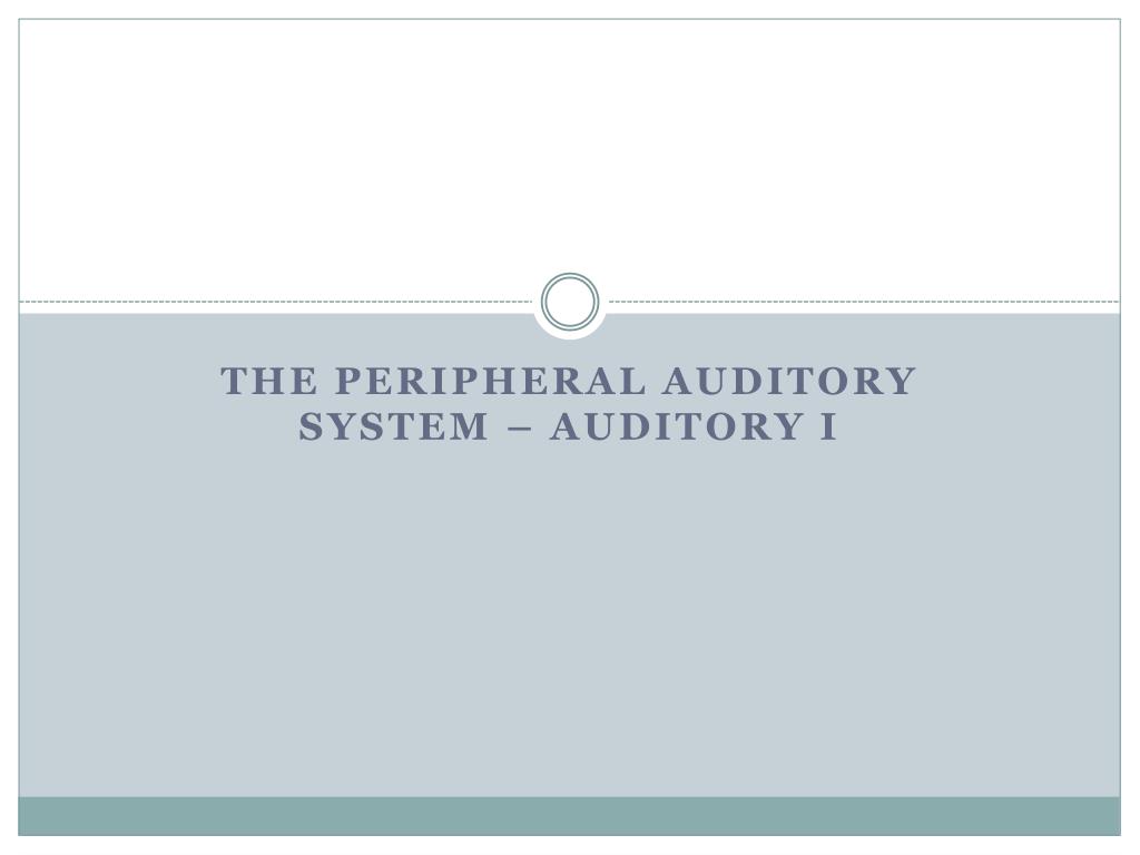 PPT - The Peripheral Auditory System – Auditory I PowerPoint ...