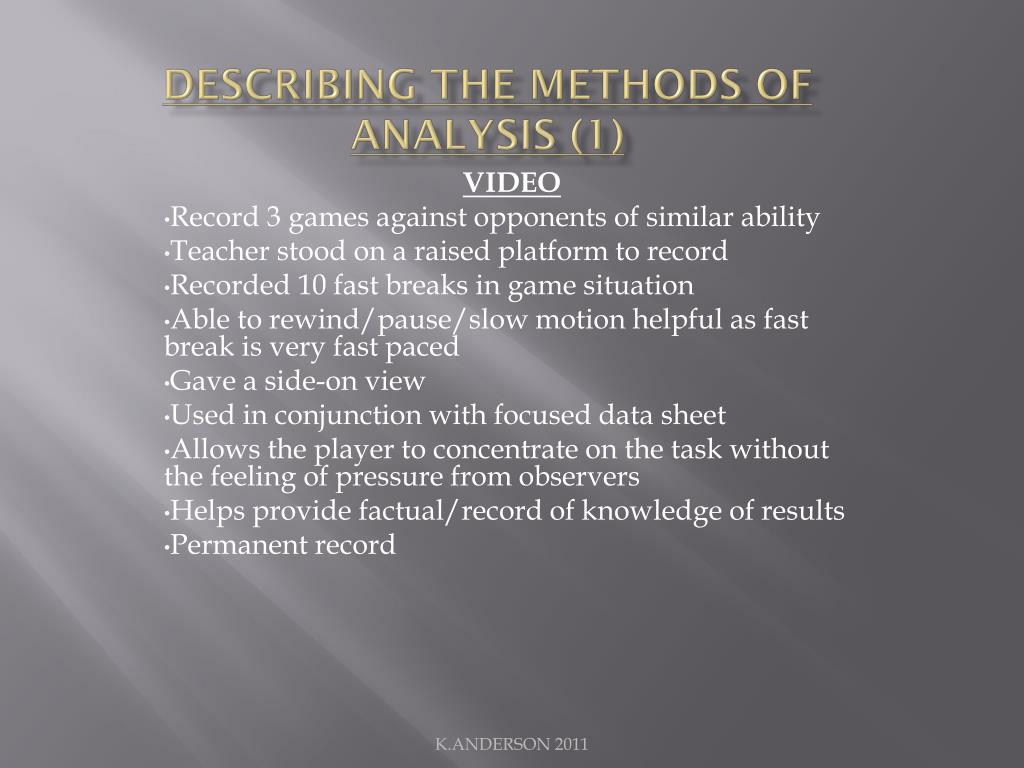 PPT - Describing the Methods of Analysis (1) PowerPoint Presentation ...
