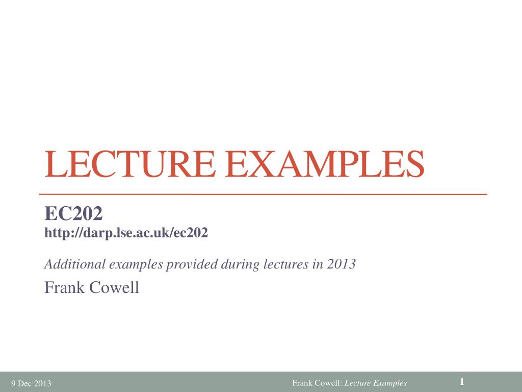 PPT - Lecture Examples PowerPoint Presentation, free download - ID:2567024
