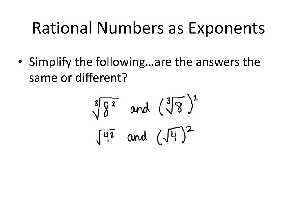 PPT - Rational Numbers as Exponents PowerPoint Presentation, free ...