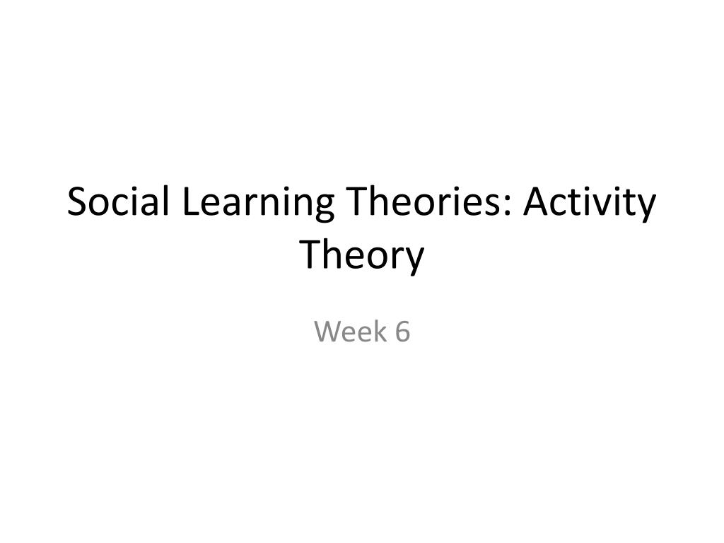 PPT - Social Learning Theories: Activity Theory PowerPoint Presentation ...