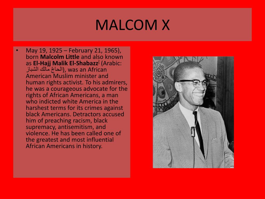 PPT - MALCOM X PowerPoint Presentation, free download - ID:2571470